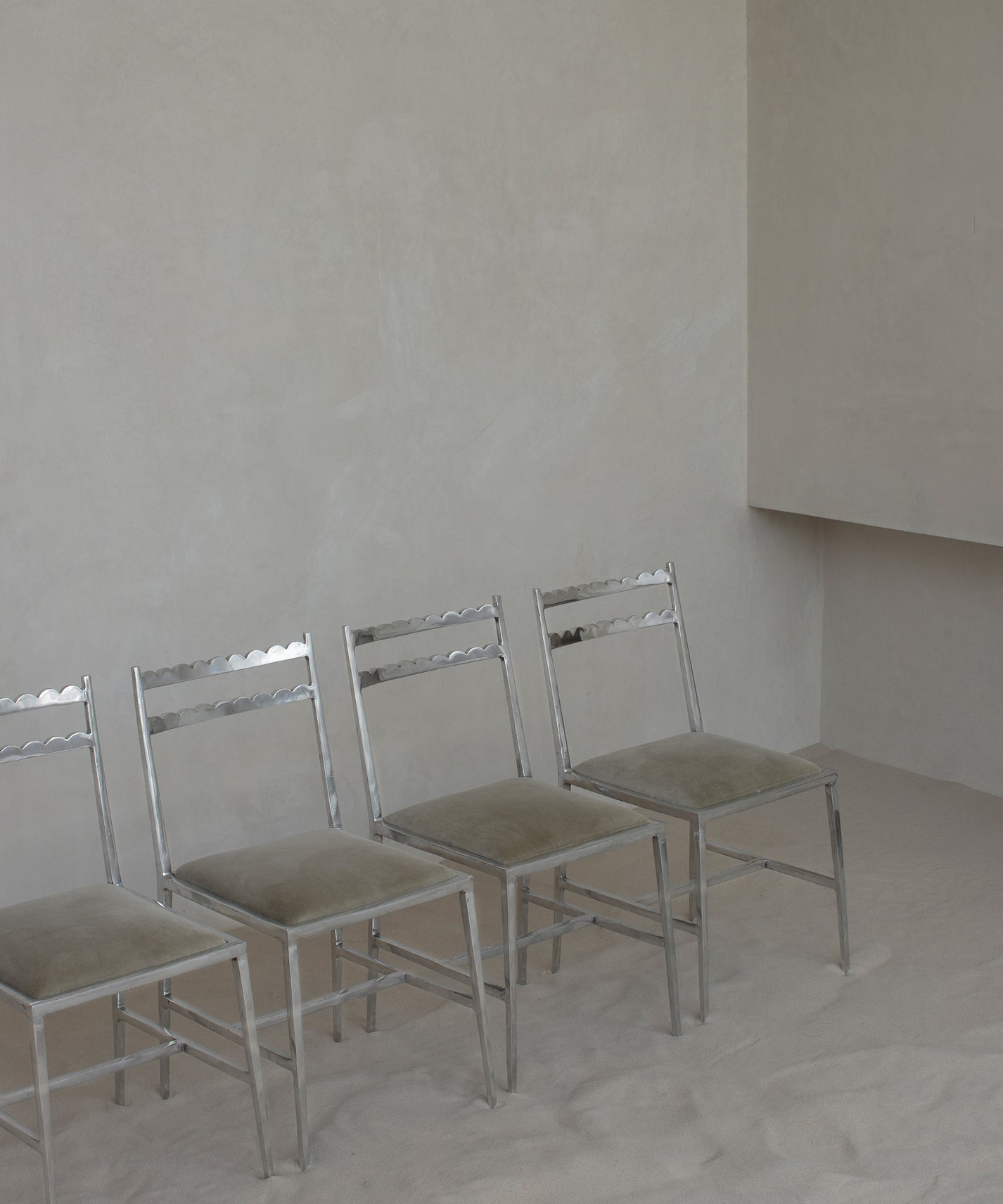 Aluminium, Velvet Lupita Dining Chair by Ohla Studio – TRNK