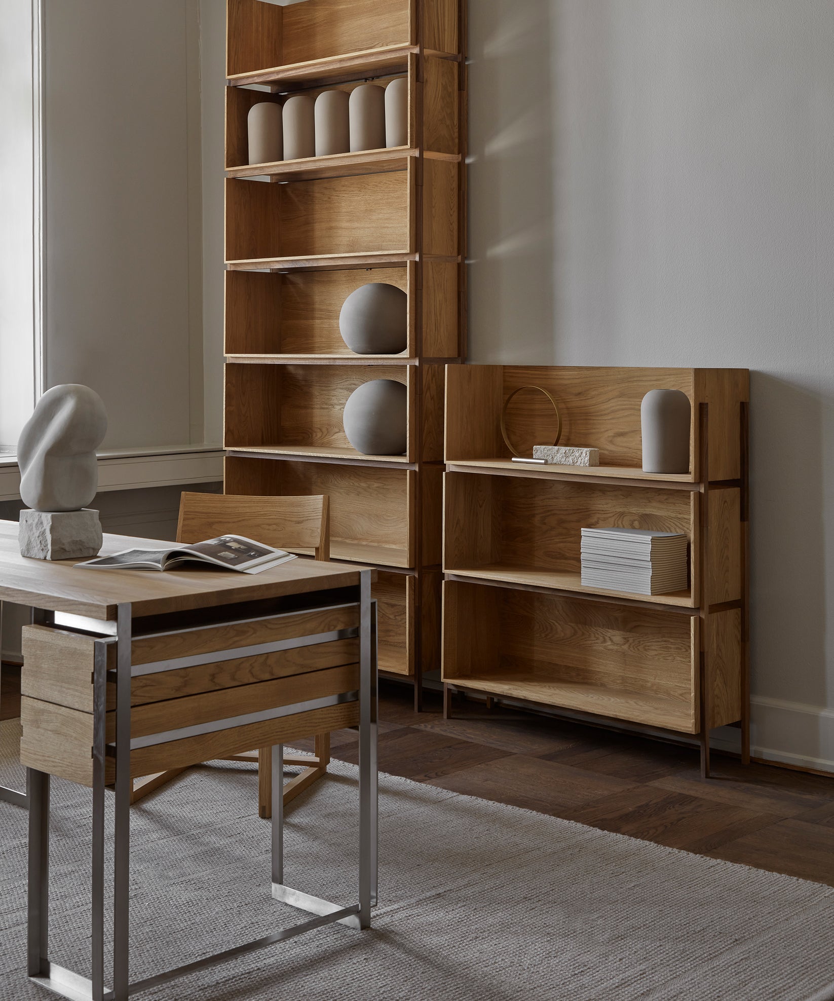 Solid Oak Stack Floor Shelf by Kristina Dam Studio – TRNK
