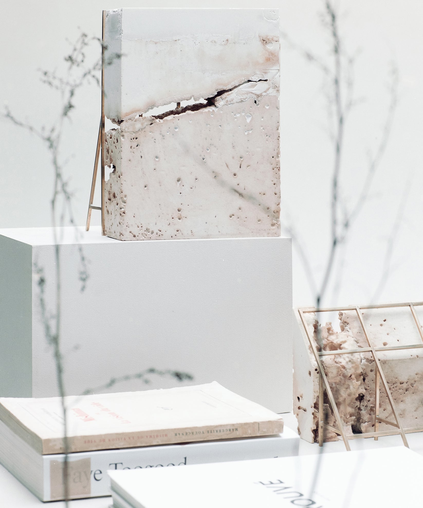 Monolith III Bookend with Stone | Turbina Studio | High-Quality ...