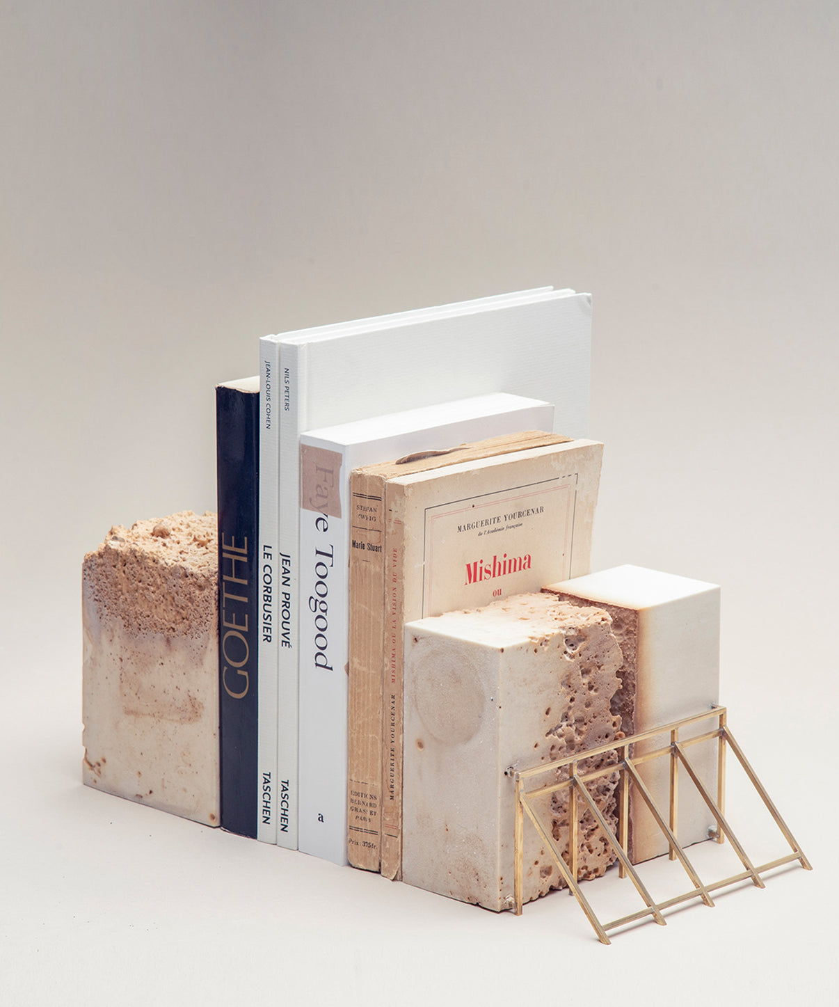 Monolith V Bookend with Stone | Turbina Studio | High-Quality ...