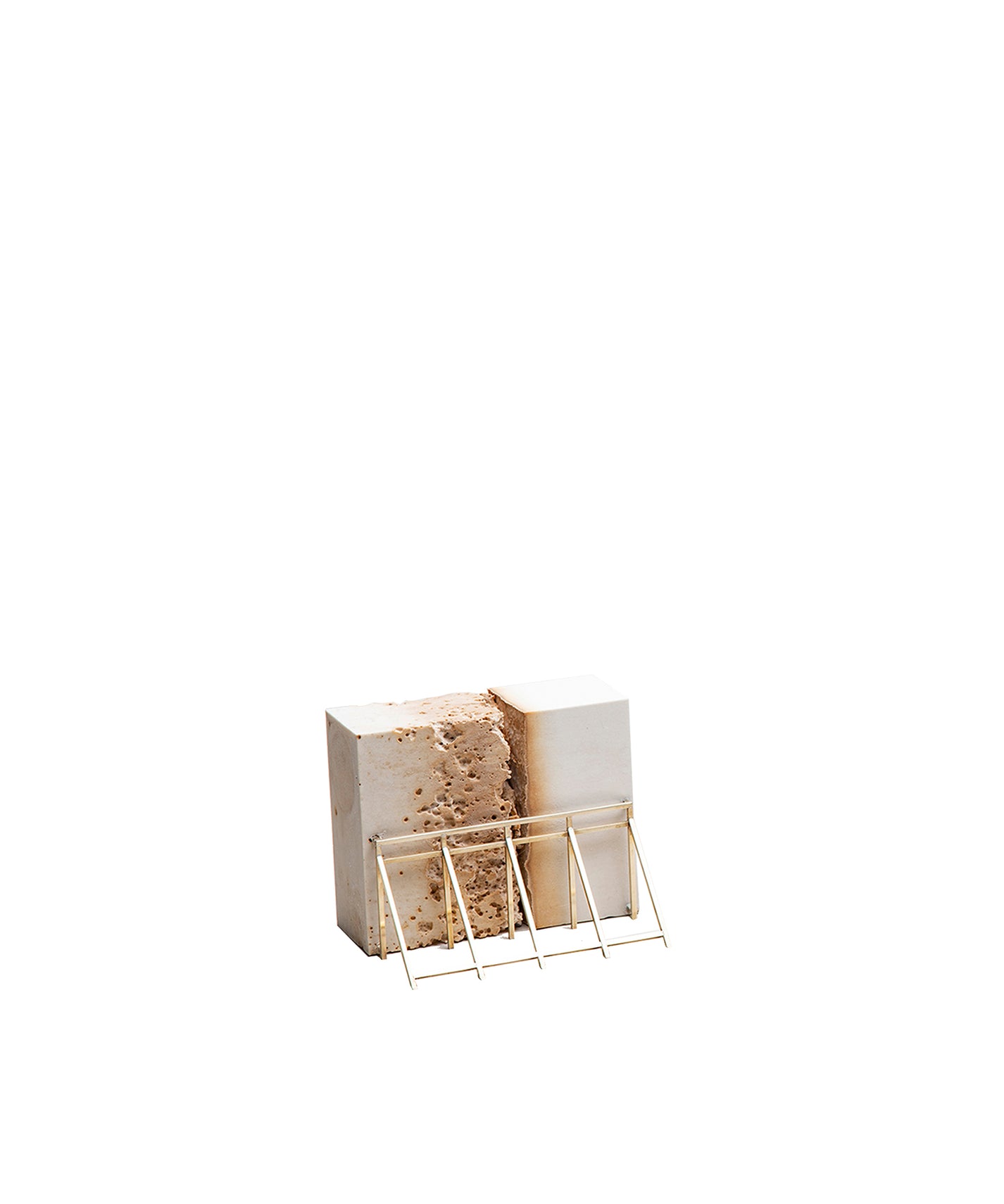Monolith V Bookend with Stone | Turbina Studio | High-Quality ...